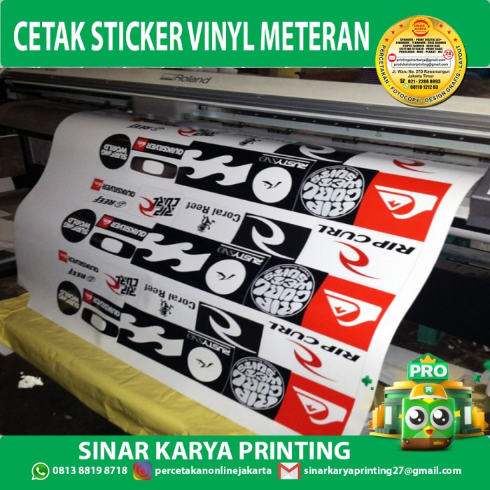 Jual CETAK STICKER VINYL CHINA METERAN MATTE / GLOSY | Shopee Indonesia