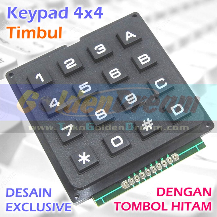 Jual Keypad Tombol 4x4 Exclusive Desain Timbul Hitam Putih 4 x 4 Keyboard | Shopee Indonesia