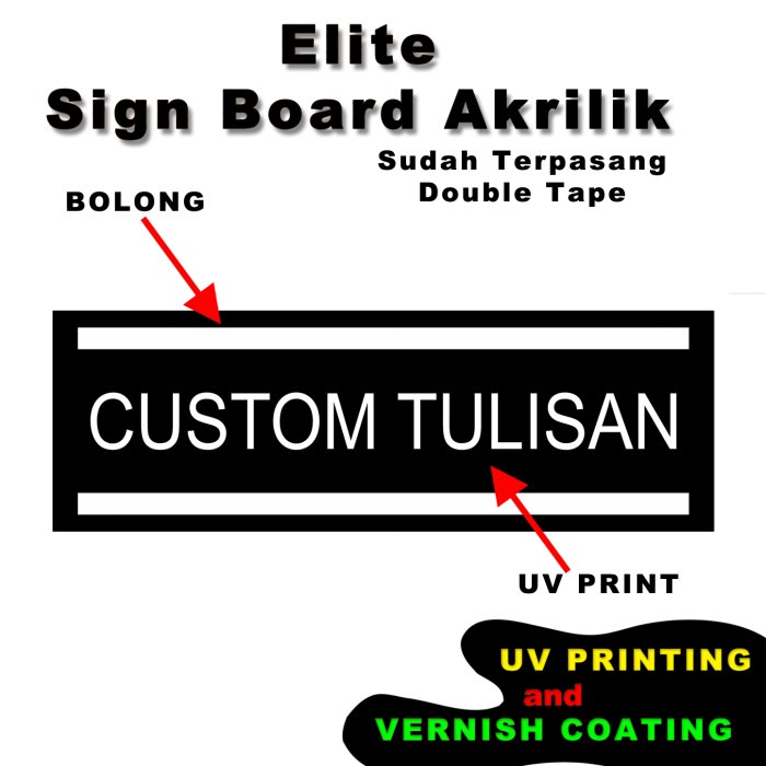 Jual Custom Tulisan Sign Board Akrilik - Print UV Acrylic - SAUV12 ...