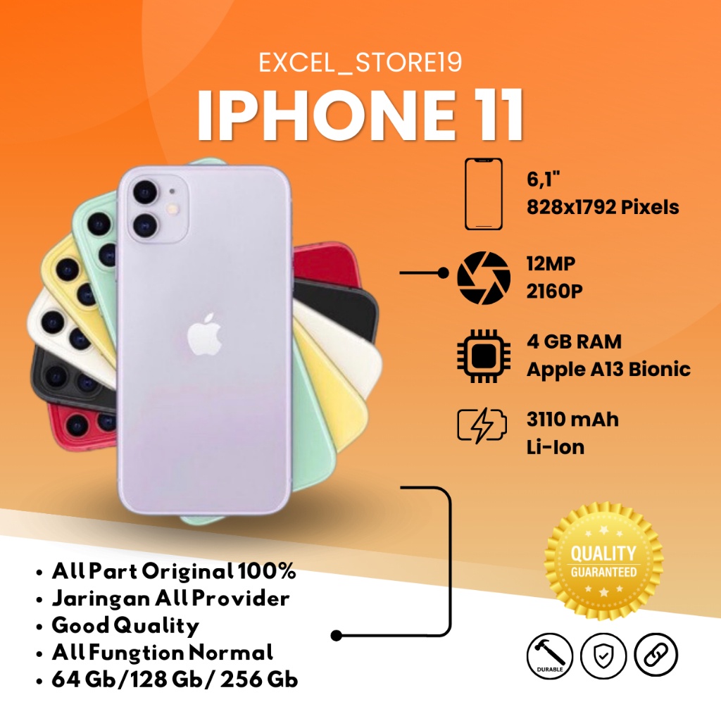 Jual Iphone 11 64GB/128GB/256GB SEKEN FULLSET READY STOCK | Shopee ...