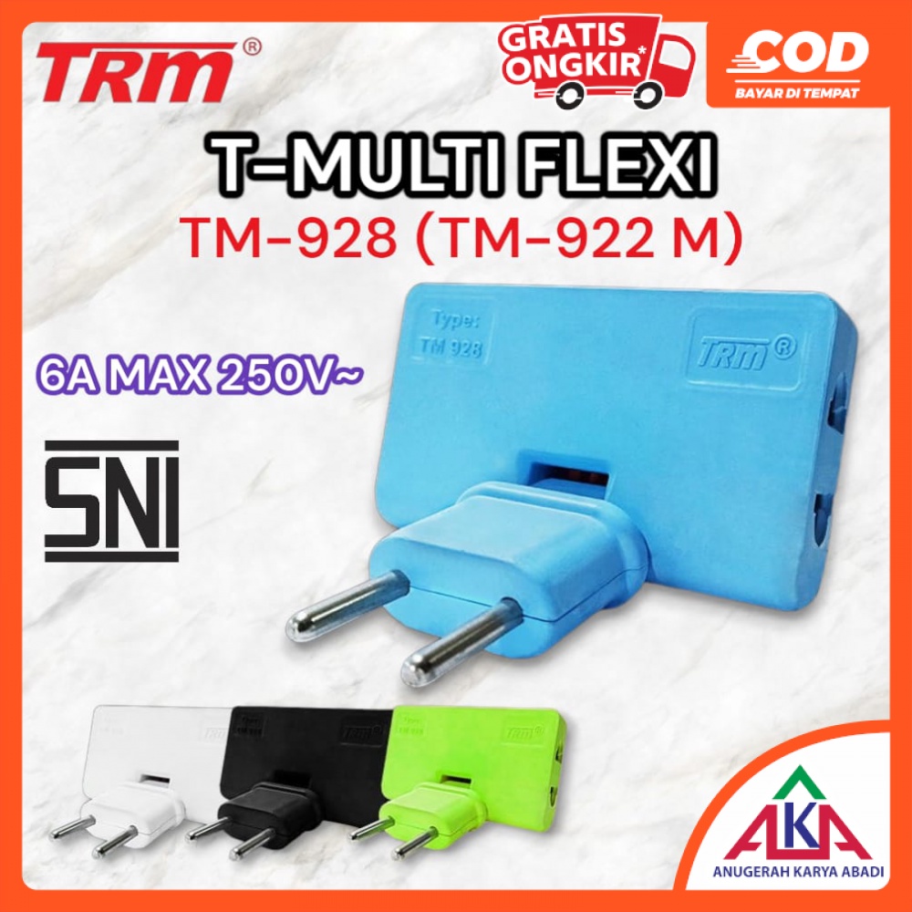 Jual Stop Kontak T Multi 3L Lipat Flexible TRM TM-928 Cabang 3 Lubang Flexi | Shopee Indonesia