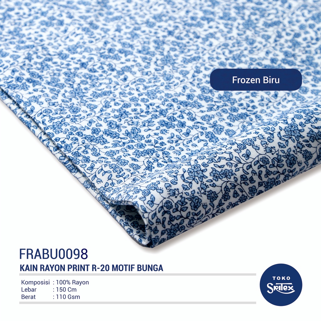 Jual Toko Sritex Kain Rayon Print Bunga Frozen Premium Ekspor, R20 ...