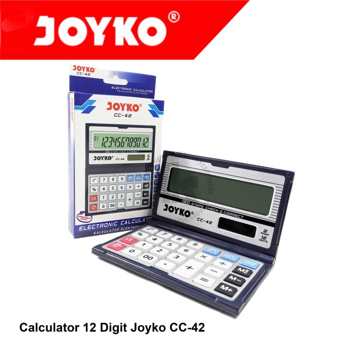 Jual KALKULATOR CHECK & CORRECT JOYKO CC-42 - Calculator Lipat Saku 12 Digit CC42 | Shopee Indonesia