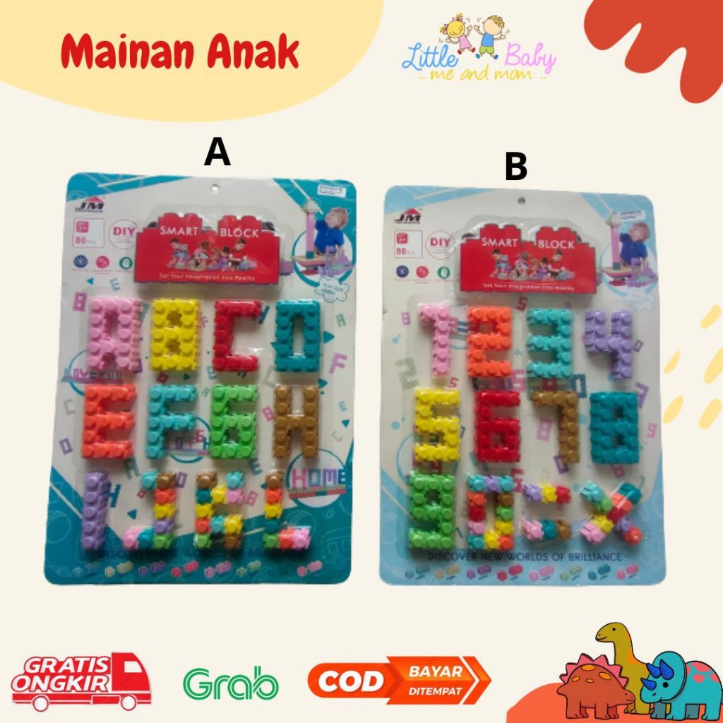 Jual Mainan Edukasi Smart Block Puzzle Balok Puzzle Block Angka Huruf ...