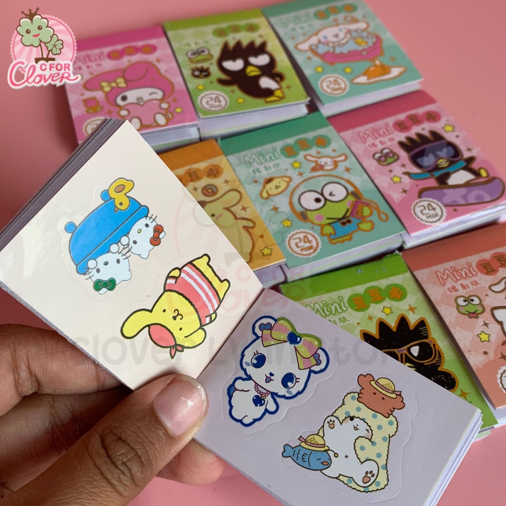 Jual MINI BOOK CUTE CHARACTERS STICKER 24 PCS buku stiker kecil murah ...