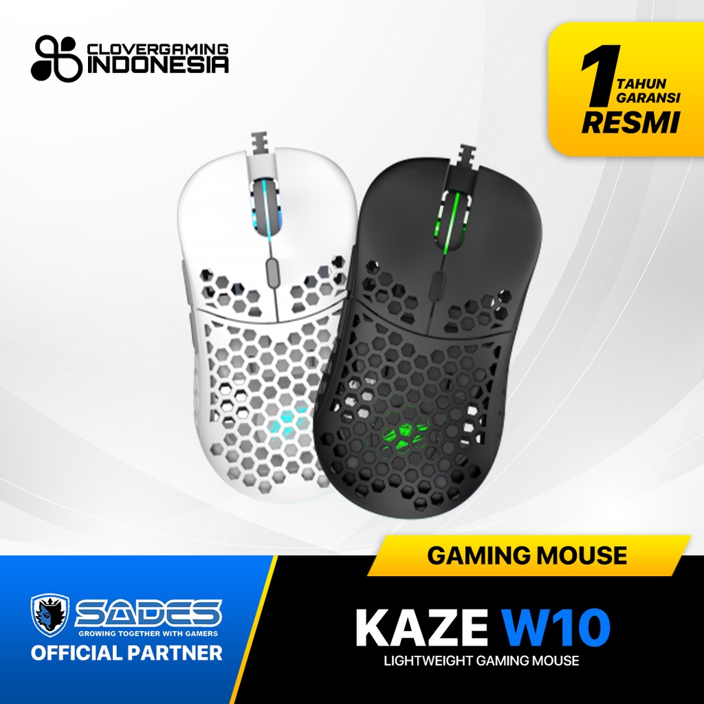 Jual Sades Kaze W10 Lightweight 60g Wired Gaming Mouse RGB W-10 W 10 ...