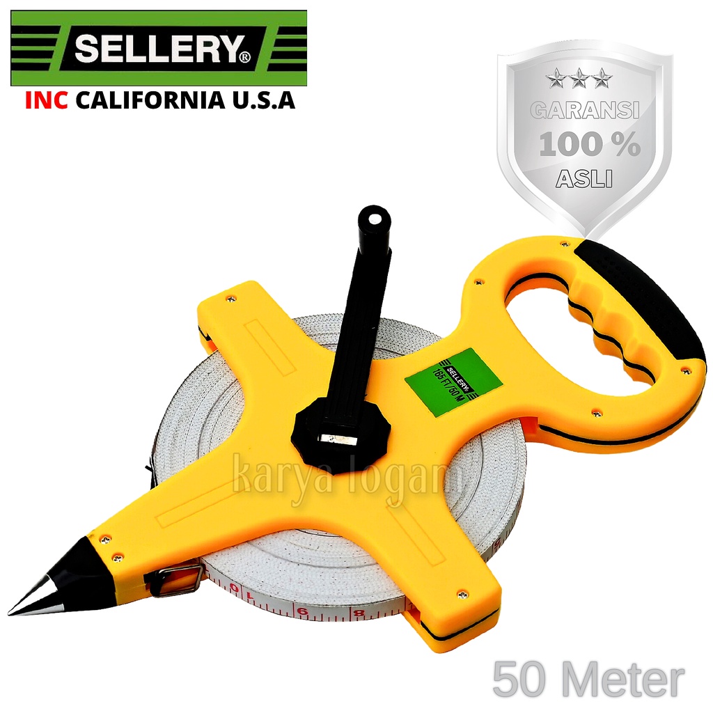 Jual Meteran Rol Tancap Fiber 50M 165FT Sellery - Meteran Tanah 50 ...