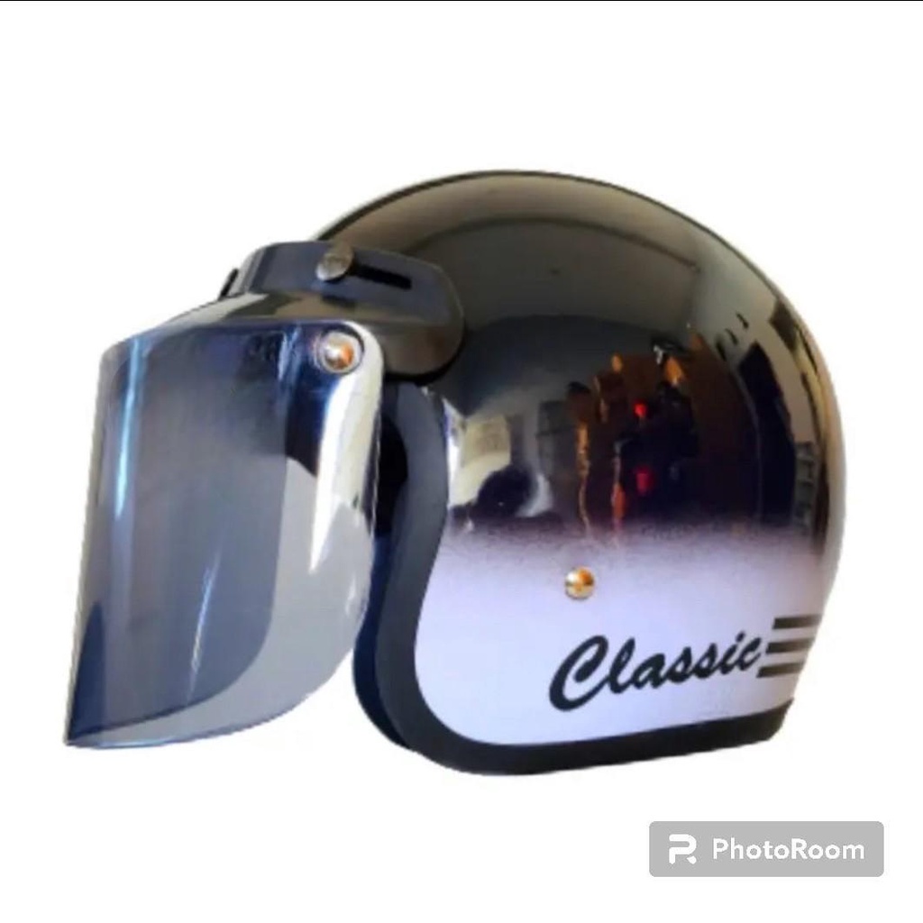 Jual Helm Bogo Gradasi CLASSIC Hitam Glosy | Shopee Indonesia