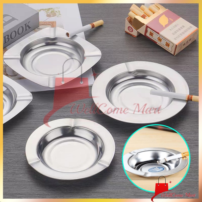 Jual Asbak Rokok Stainless Steel Bulat / Asbak Seng Bulat Tempat ...