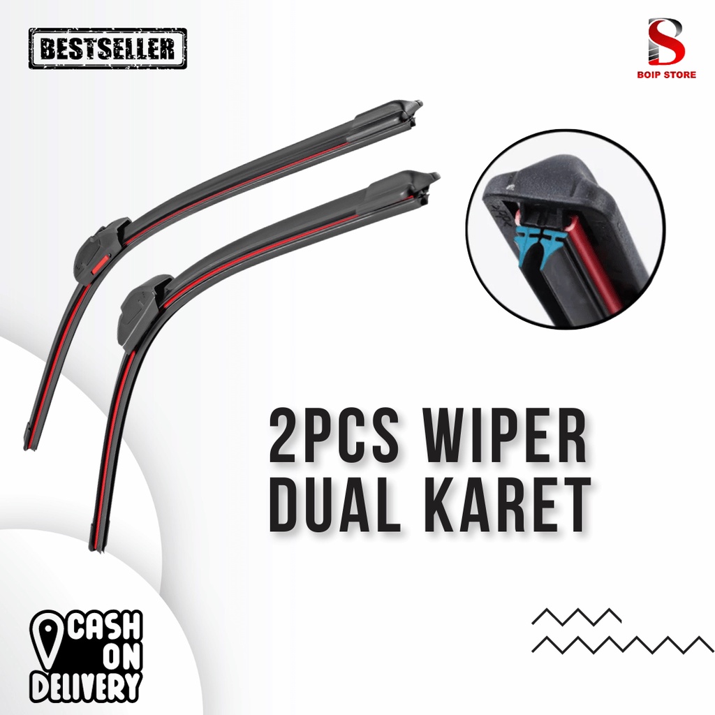 Jual 1 SET (2 PCS) Wiper Dual Blade Toyota Voxy / Wiper 2 Lapis Karet Frameless Model Karet ...