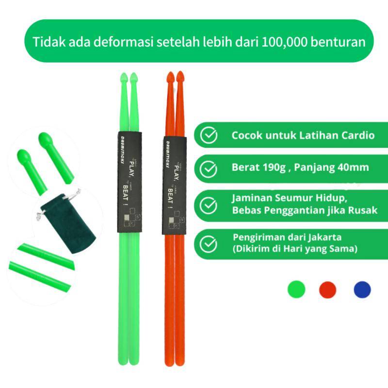 Jual Pasang Stick Pound Fit Ripstix Cardio Drumming Stick 5A Nylon ...