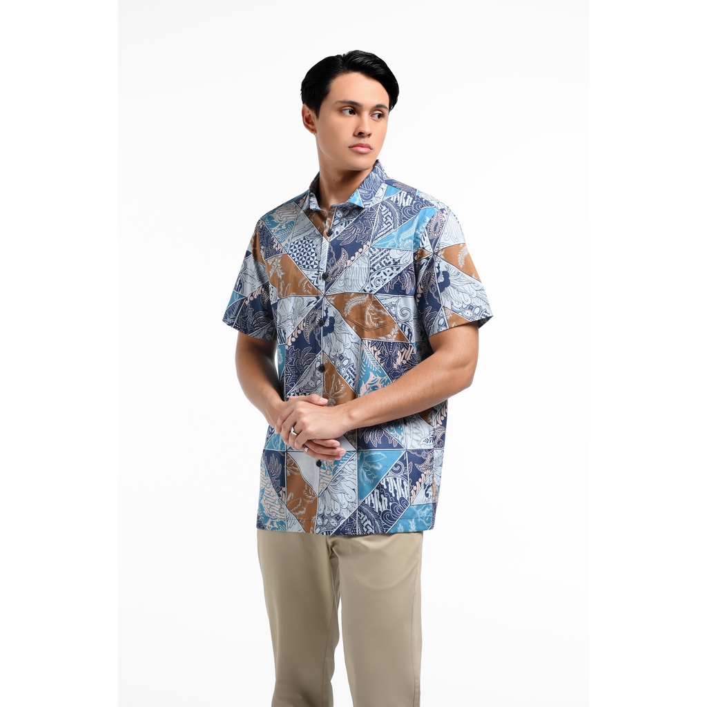 Jual Manzone Kemeja Batik Lengan Pendek Pria ZRB-ASTAGUNA- BLUE ...