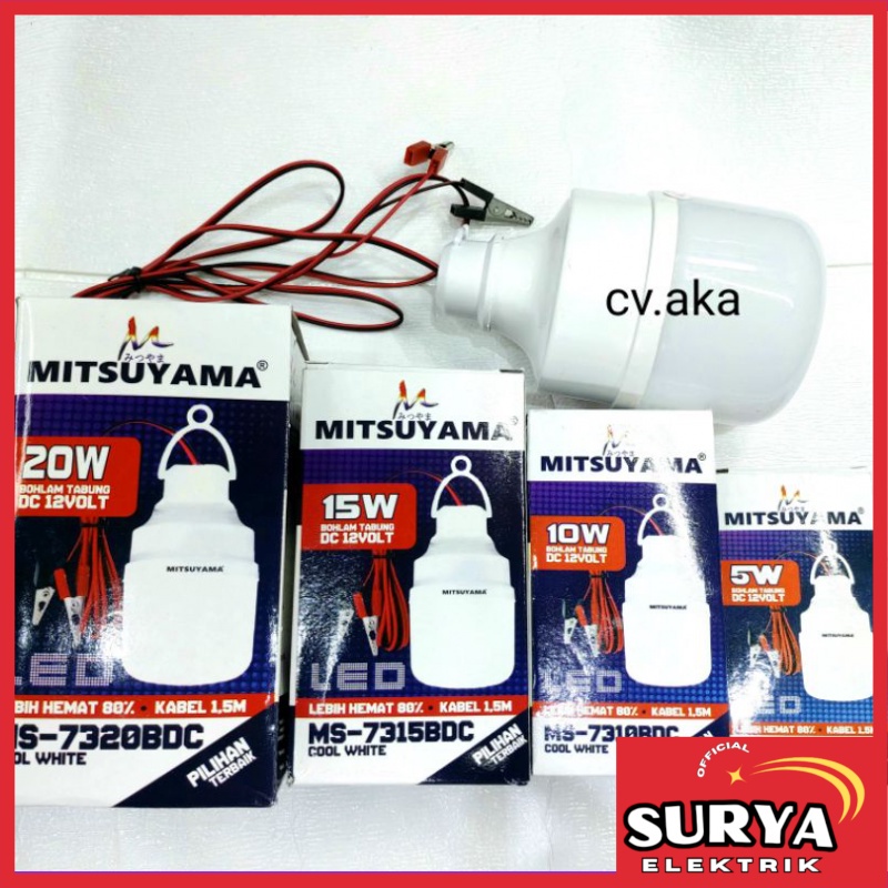 Jual Lampu Bohlam LED Emergency Mitsuyama DC 12 Volt AKI Kabel Panjang 1.5m | Shopee Indonesia