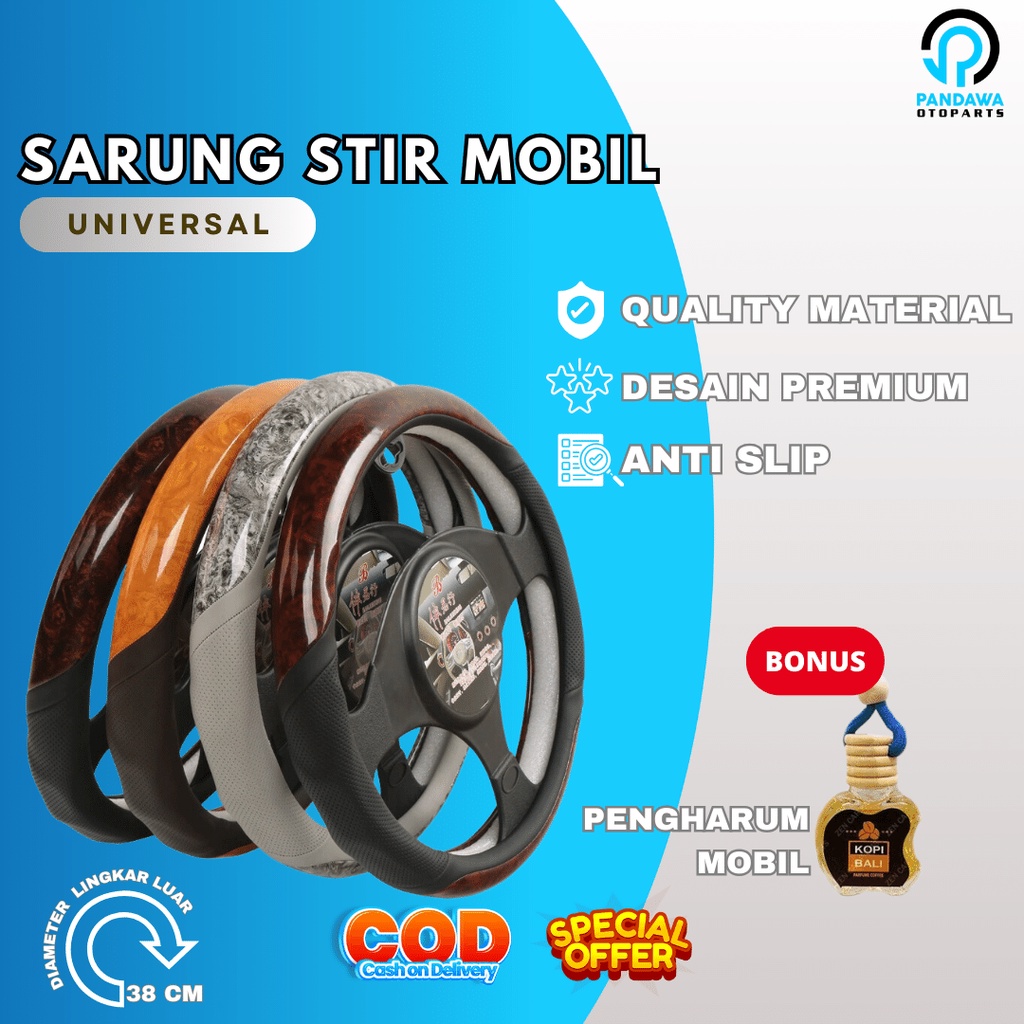 Jual Sarung Setir Mobil Motif Kayu Anti Slip Cocok untuk Semua Jenis ...