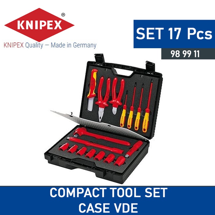 Jual Tool Kit VDE Tool Set 98 99 11 Knipex Compact Tool Case 17 Parts ...