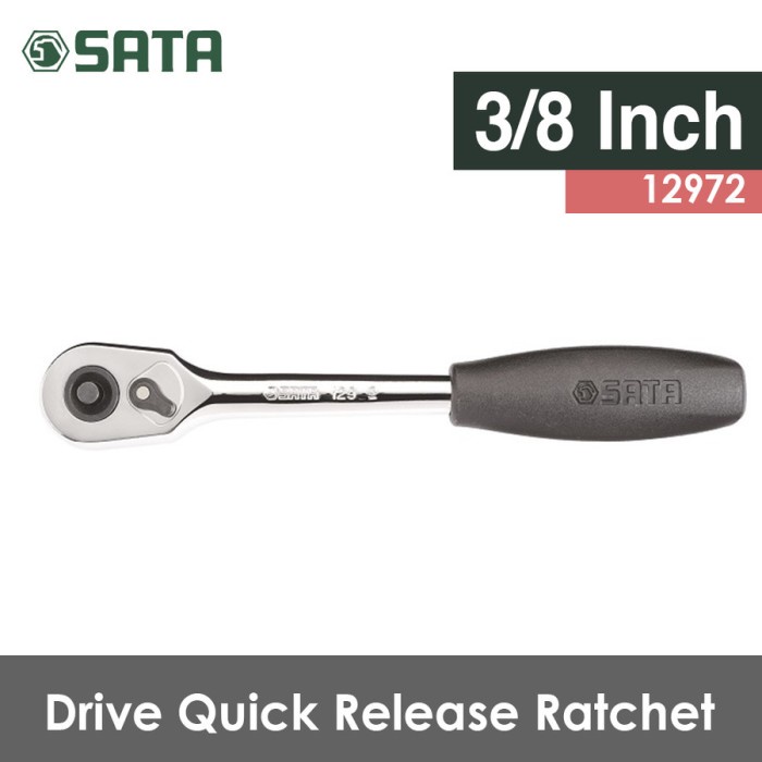 Jual SATA HANDLE GAGANG SOCKET 12972 - 3/8 INCH QUICK-RELEASE RATCHET ...