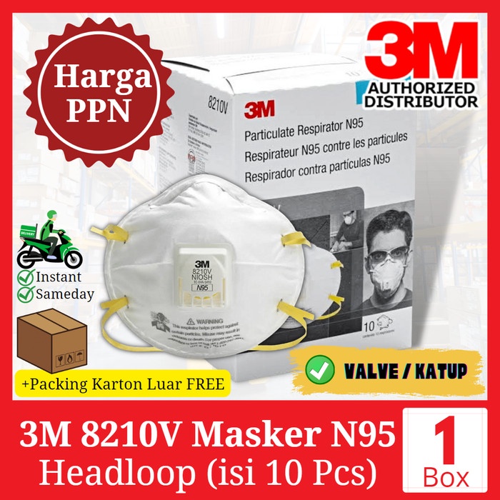 Jual 3M Masker 8210V Valve Particulate Respirator N95 (Box isi 10 Pcs ...