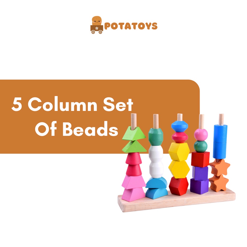 Jual Five Column Set Bead String / Mainan Edukasi Anak Meronce dan ...