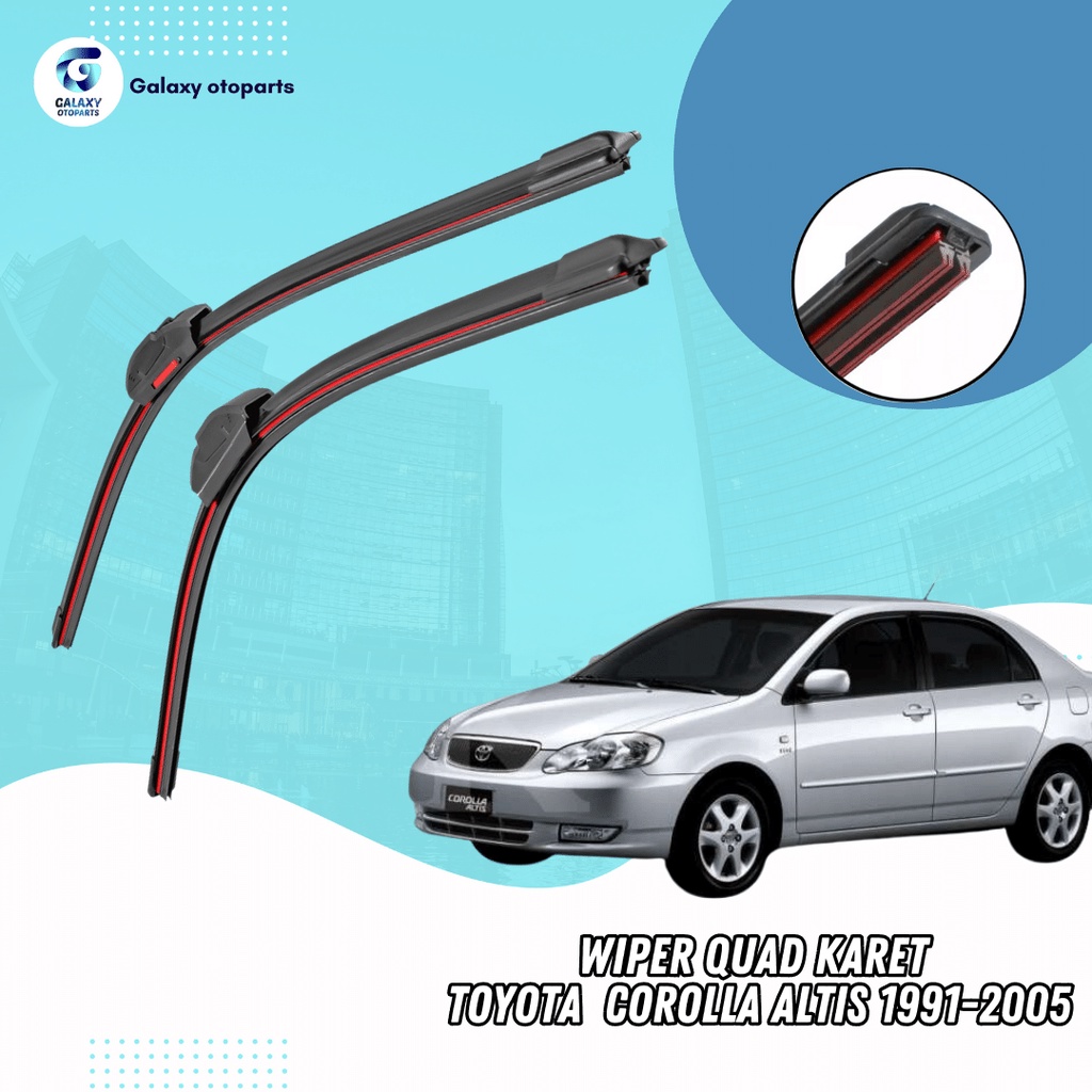 Jual Wiper Quad (4) Karet Toyota Corolla Altis 1991 - 2005 Frameless ...