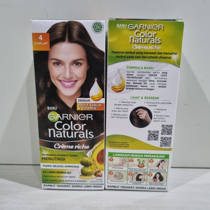 Jual garnier color naturals cat pewarna semir rambut - 4 Brown Coklat | Shopee Indonesia