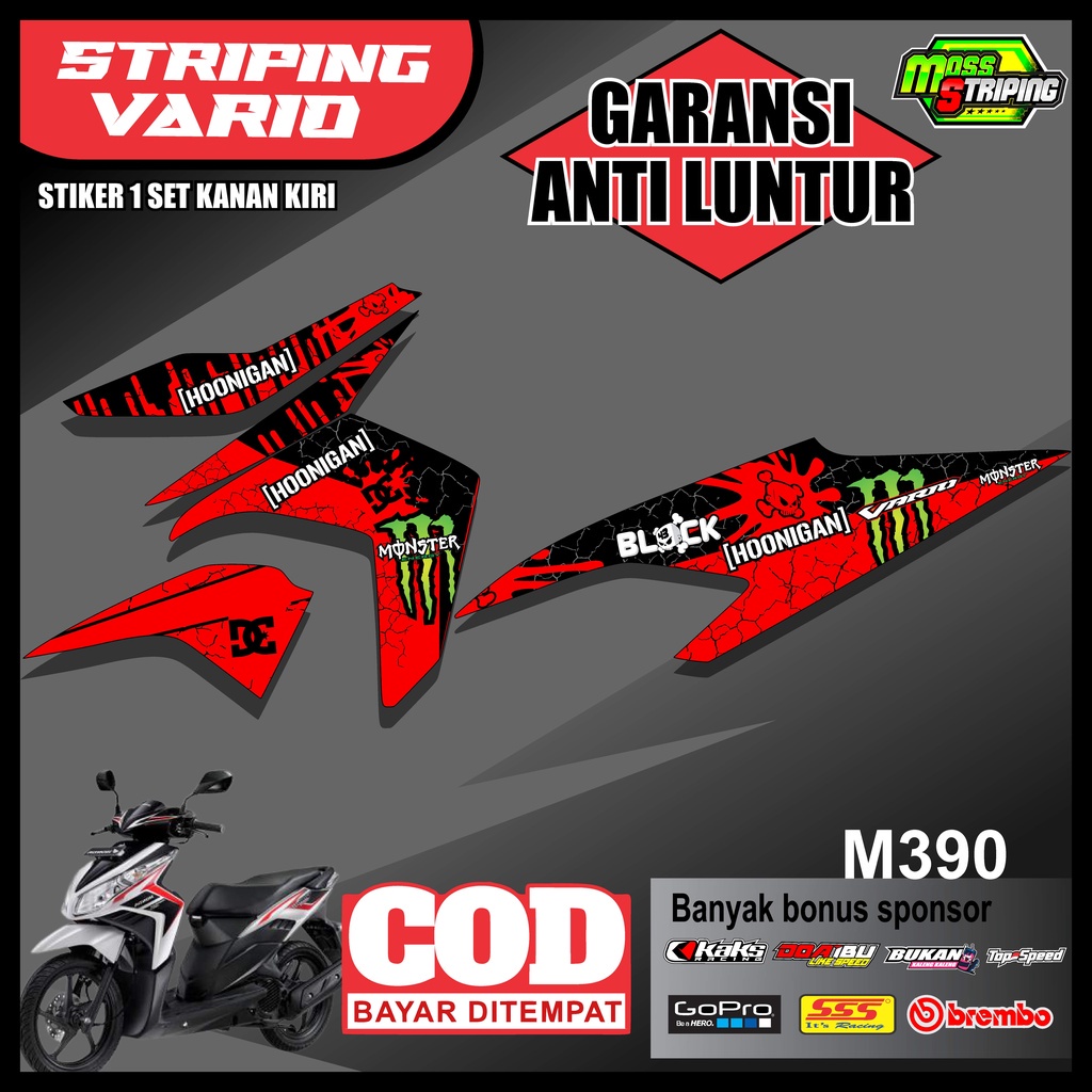 Jual Sticker Stiker Striping Vario Techno 110 Old Striping Variasi ...