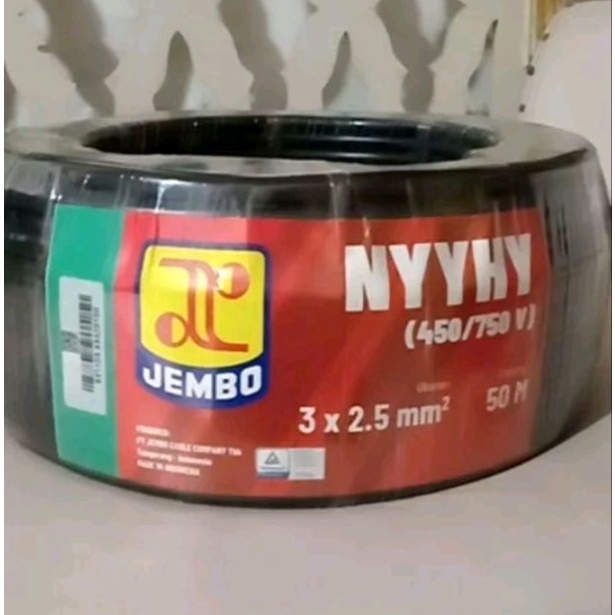 Jual KABEL NYYHY 3X2,5MM 3X2,5 MM JEMBO 3X2.5 1ROLL@50M 50 M 50 METER SERABUT | Shopee Indonesia