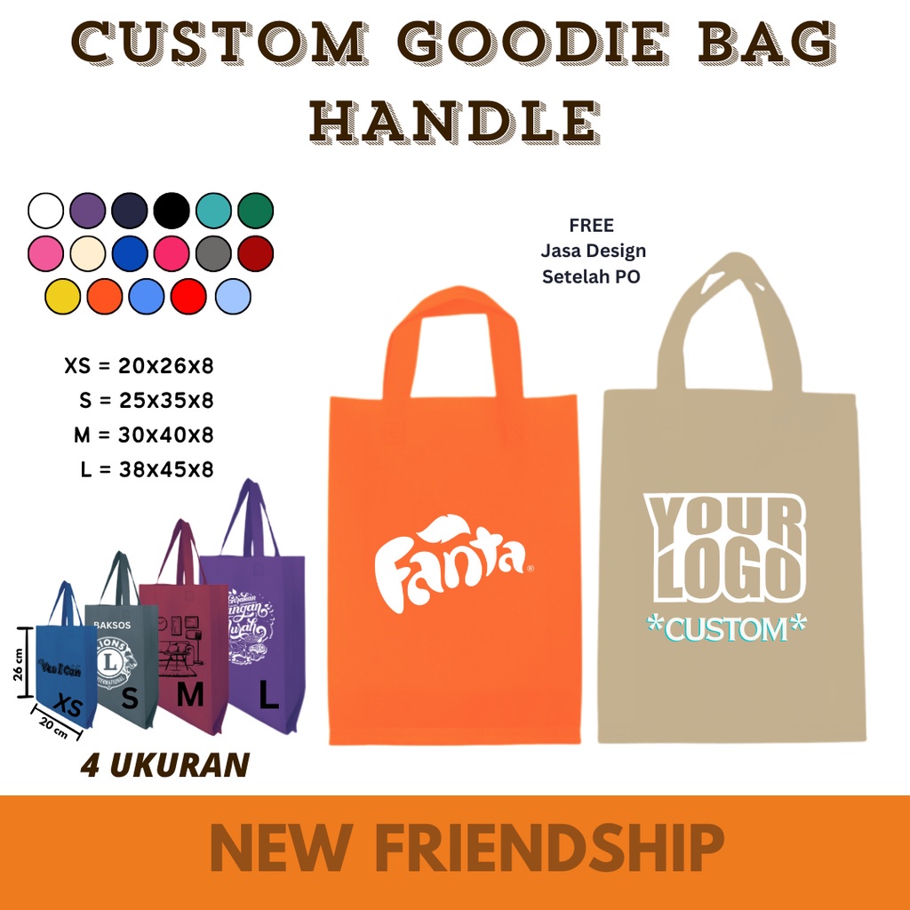 Jual Custom Sablon Tas Belanja Handle Spunbond Goodie Bag Tote Hajatan ...