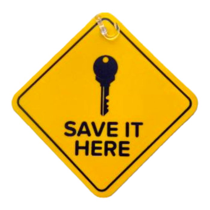 Jual papan tanda Signage Save It Here bahan PVC murah ada cantolan ...