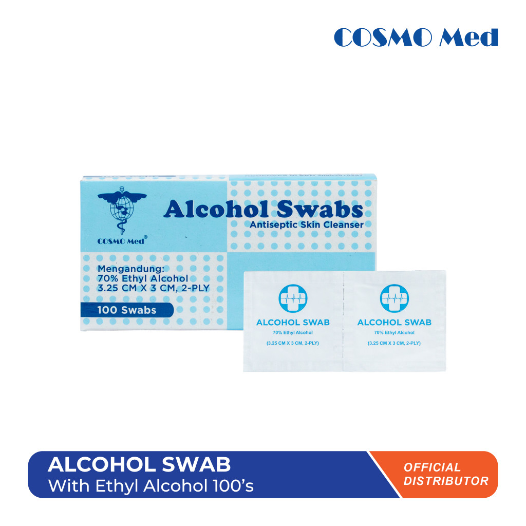 Jual COSMO MED Alcohol Swab 70% Ethyl Alcohol Tisu Medis Lembut Sterile ...