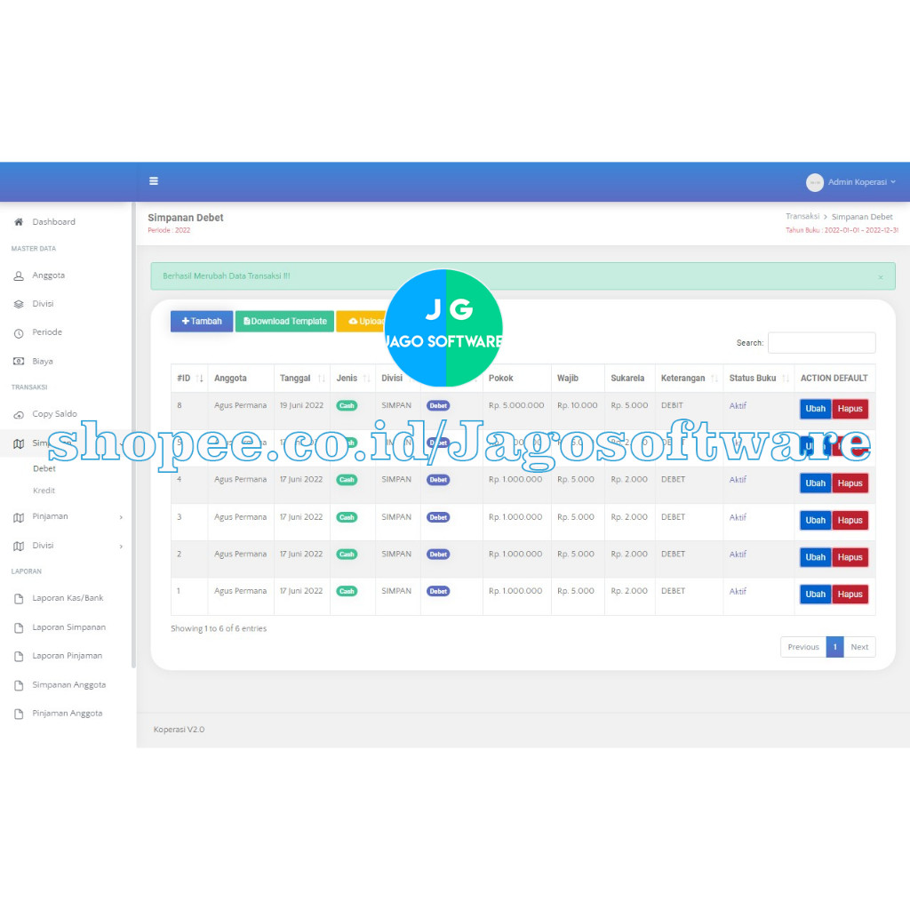 Jual Source Code Aplikasi Koperasi Simpan Pinjam / Sistem Informasi ...