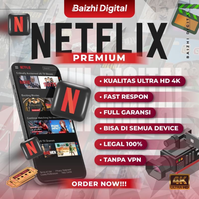 Jual NETFLIXX NETFLIXX OFFICIAL PREMIUM LEGAL 4K UHD BERGARANSI ALL DEVICE TERMURAH & AMAN ...