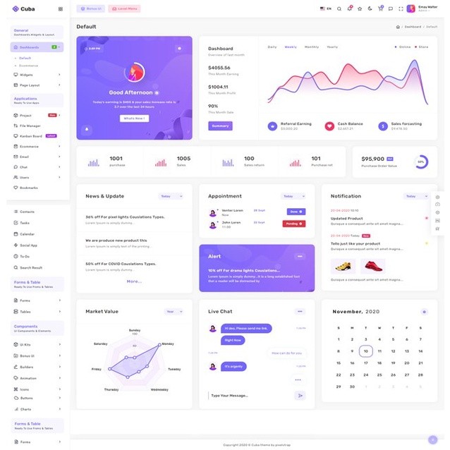 Jual Bootstrap 4 Cuba Angular Html Laravel React Vue Premium Admin Shopee Indonesia