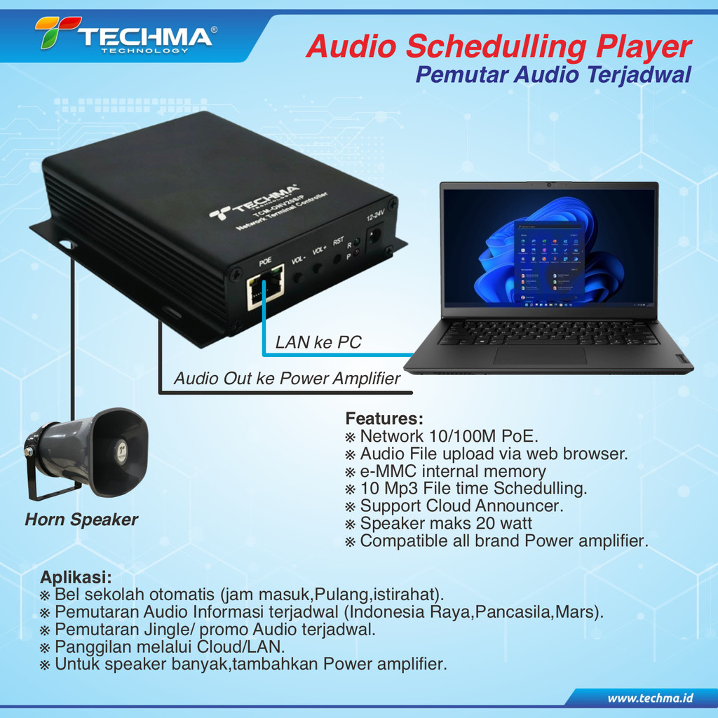 Jual Techma Audio Timer - Pemutar Audio Terjadwal | Shopee Indonesia