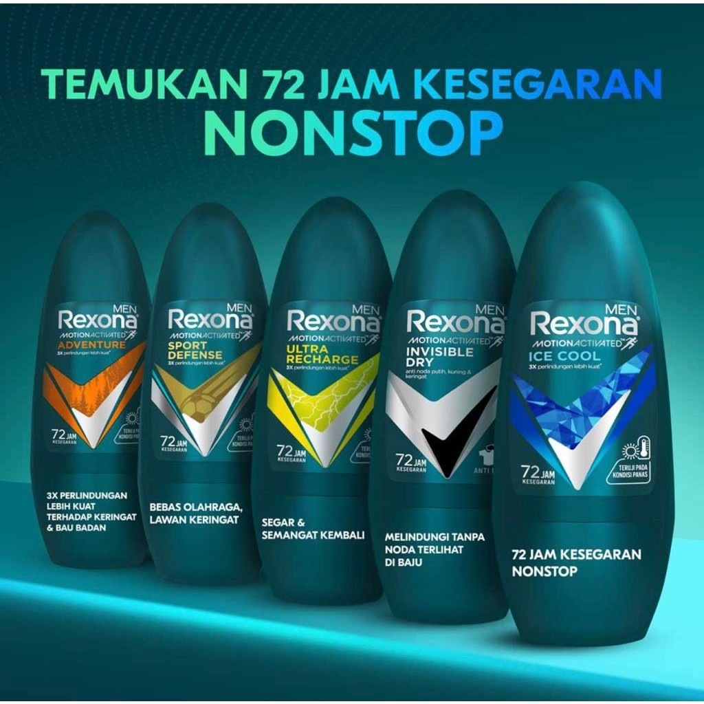Jual REXONA MEN DEODORANT ROLLON 2 BOTOL UKURAN 45ML / DEODORANT ROLL ...