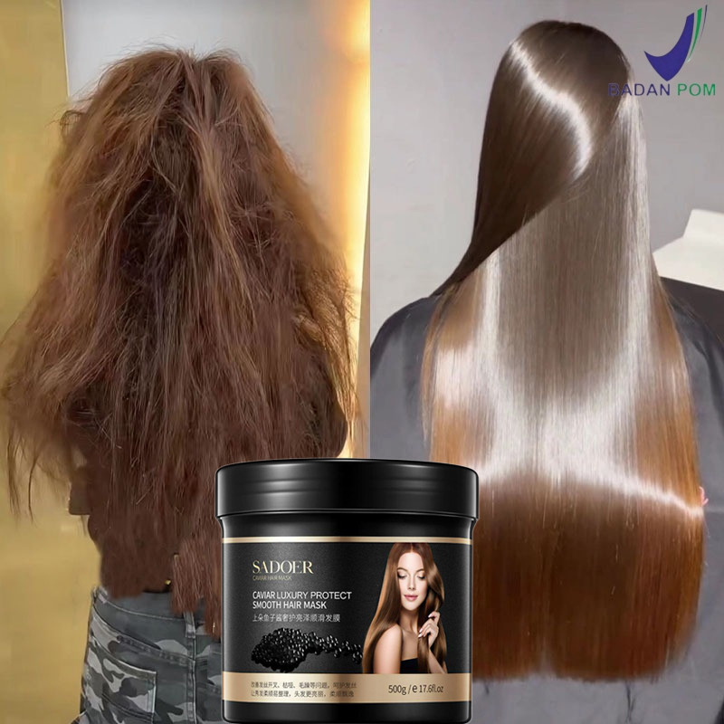 Jual SADOER Krim pelurus rambut Masker kaviar Hair Mask Smooth And ...