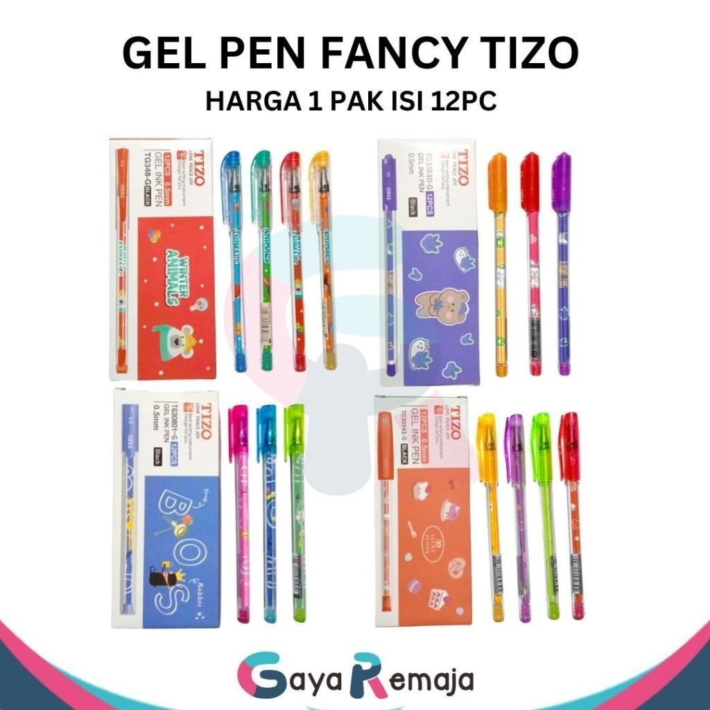 Jual Gel Pen TIZO | Pulpen 1 Pak & Ecer Murah | Fancy Pen | ballpoint ...