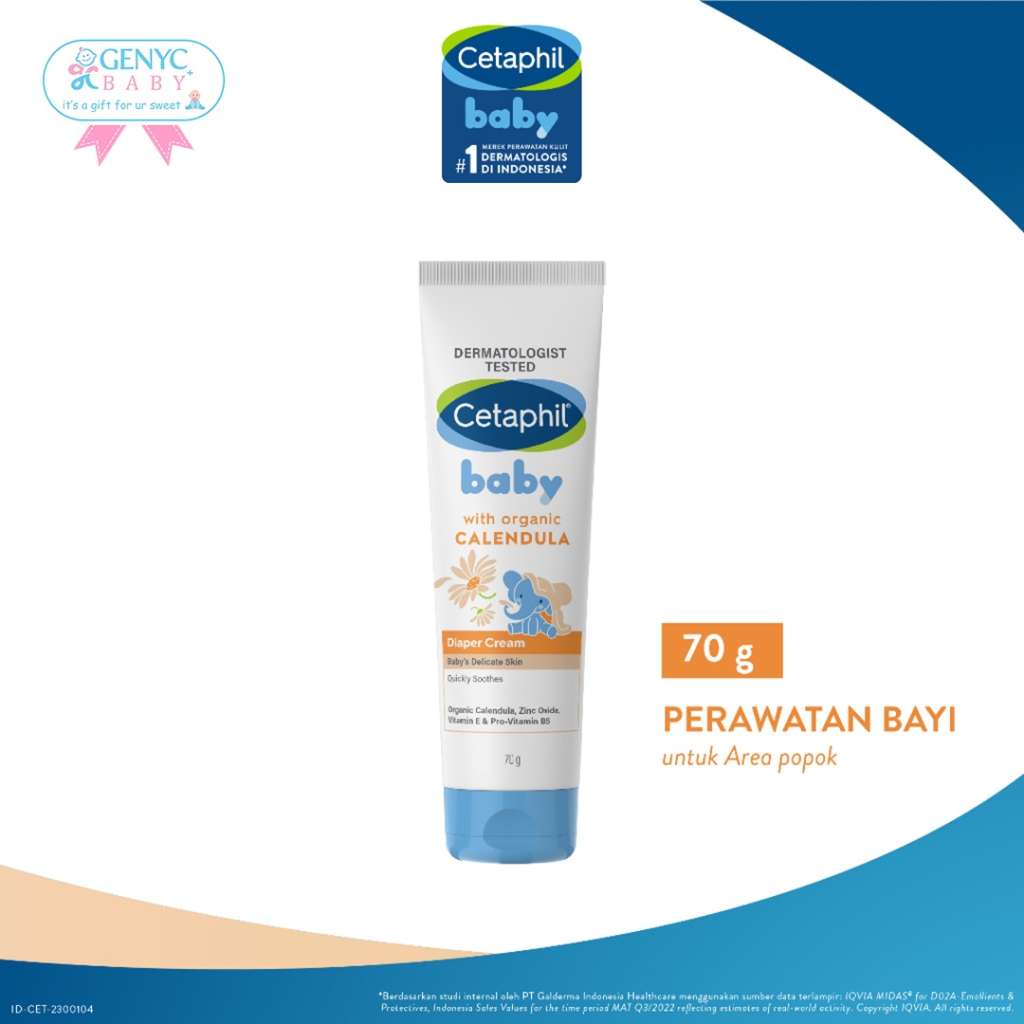Jual CETAPHIL BABY WITH ORGANIC CALENDULA DIAPER CREAM 70 GR | Shopee ...