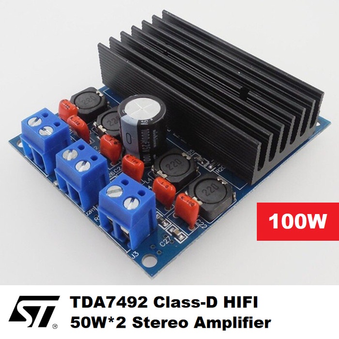 Jual TDA7492 Modul 100W 2*50W Class D HIFI Stereo Power Module Amplifier HS27 | Shopee Indonesia