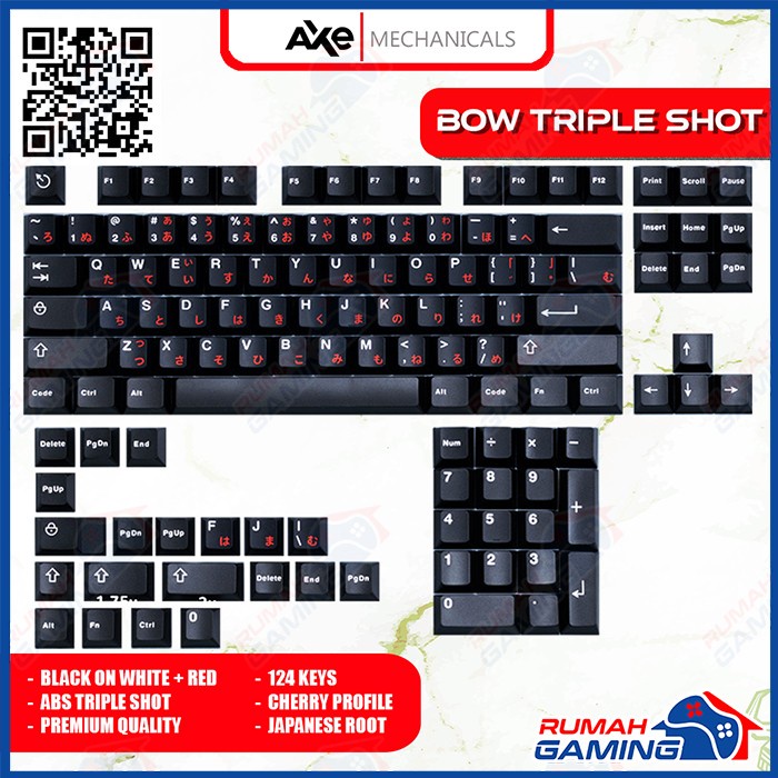 Jual KEYCAP - KEYCAPS - CHERRY - BLACK ON WHITE - RED - TRIPLE SHOT ABS ...