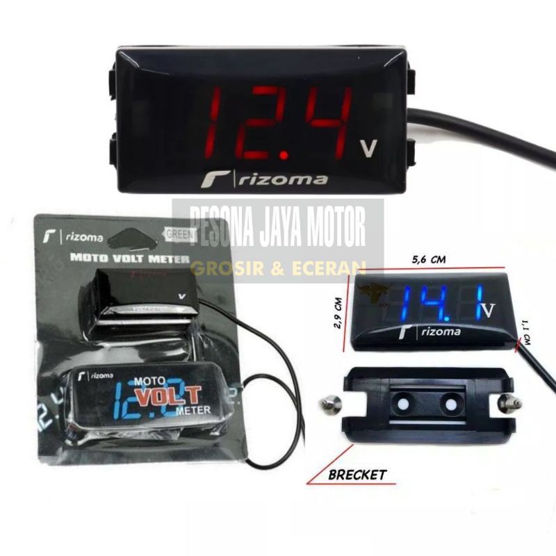 Jual Volt Meter Rizoma Voltmeter Rizoma Volt Meter Motor Volt Meter Aki Digital Alat Pengukur ...