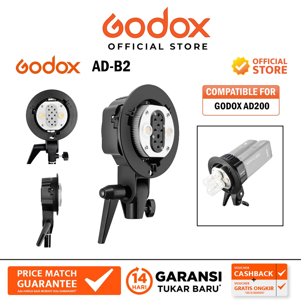 Jual Godox AD200 AD-B2 Dual Power Flash Head / Godox ADB2 / AD B2 ...