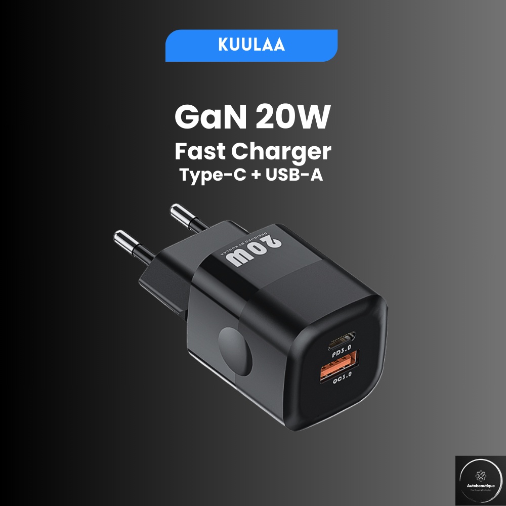 Jual KUULAA Kepala Charger 20W GaN Fast Charging PD QC 3.0 Dual Port ...