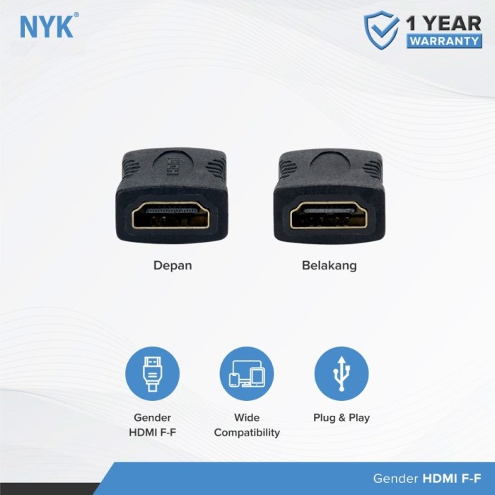 Jual Sambungan (Gender) HDMI F-F NYK | Shopee Indonesia