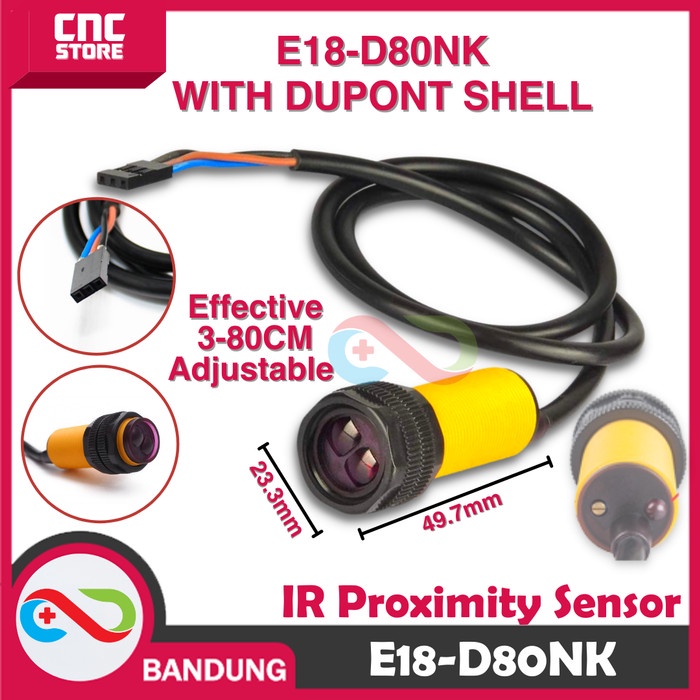 Jual E18-D80NK INFRARED PROXIMITY SENSOR JARAK INFRARED 80CM ARDUINO ...