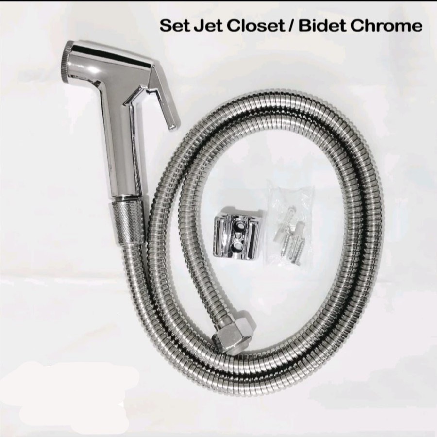 Jual Shower Toilet Set 3pcs Chrome Bidet Cebok Kloset | Shopee Indonesia