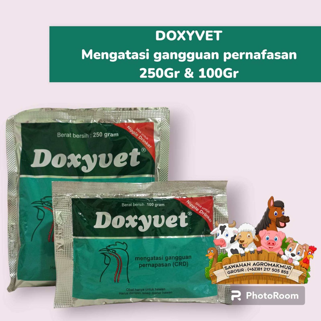 Jual doxyvet 250gram obat ayam cekrek pilek snot flu lemas mata bengkak ...
