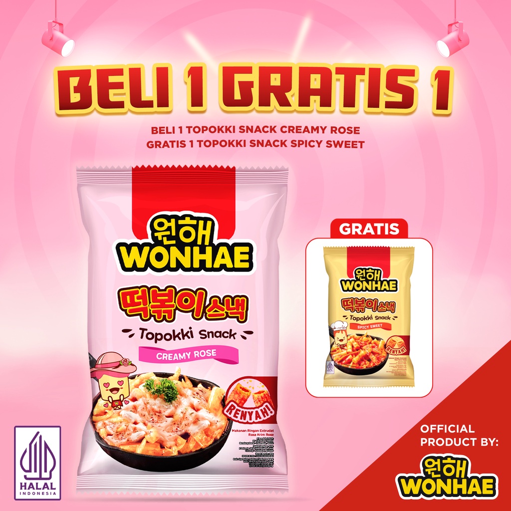 Jual PROMO BELI 1 Wonhae Topokki Snack Creamy Rose GRATIS 1 Topokki ...