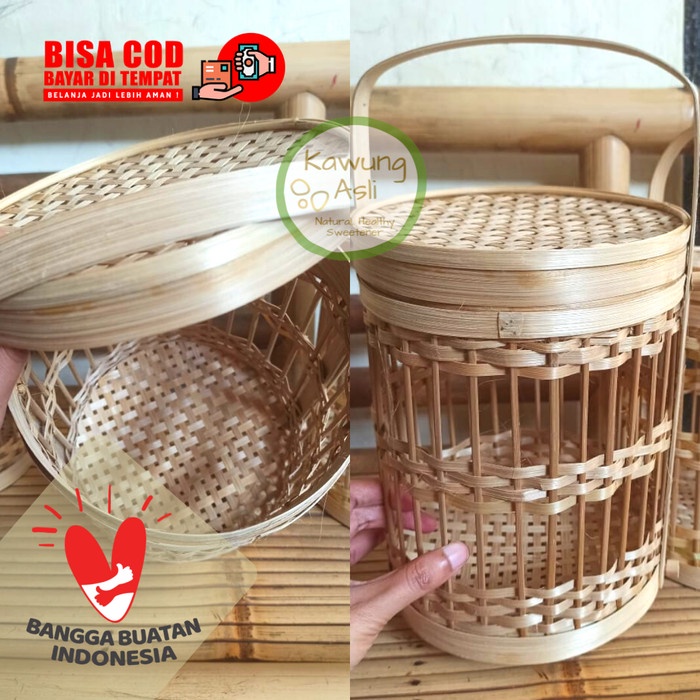 Jual Toples Keranjang Rantang Terawang Anyaman Bambu Hampers Hantaran Mahar - Hexagon | Shopee ...