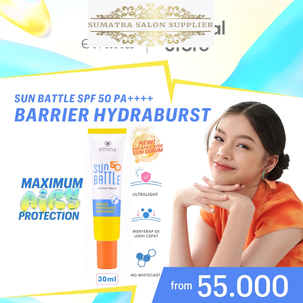 Jual Emina Sun Battle Spf 50 Pa++++ Barrier Hydraburst Sunscreen 30ml | Shopee Indonesia