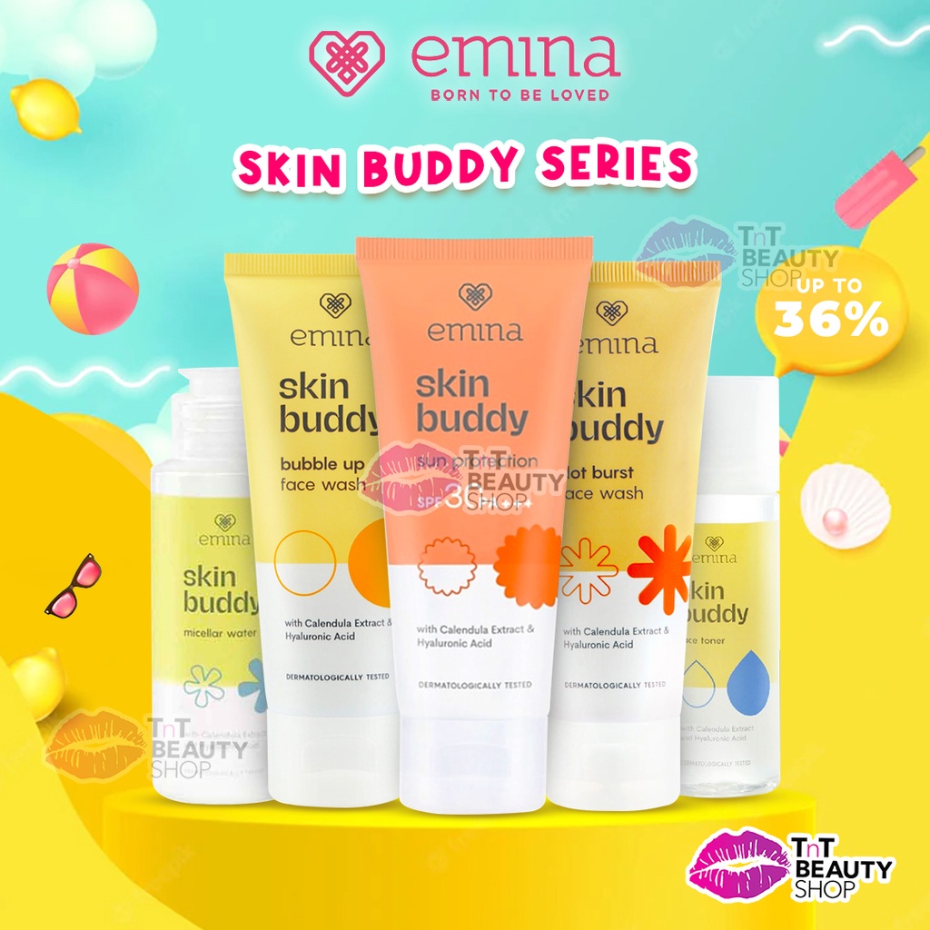 Jual Emina Skin Buddy SERIES | Face Wash, Scrub 60ml Dot Burst, Double ...